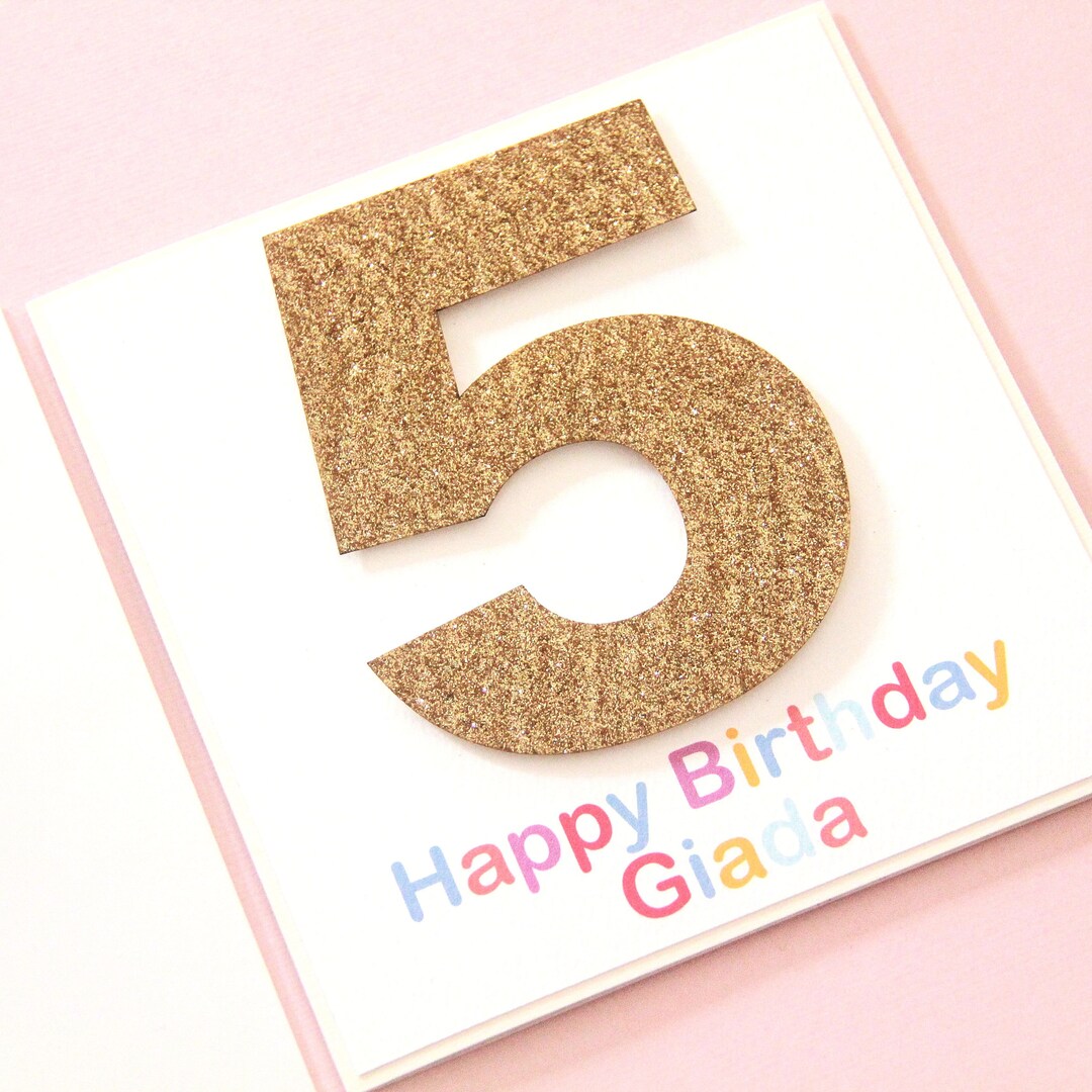 Personalised 5th Birthday Card. Age 5 Card. Five Year Old Card. Card ...