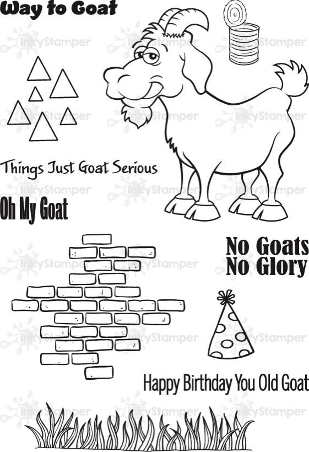 Inkystamper Goat Stamp Set - Etsy
