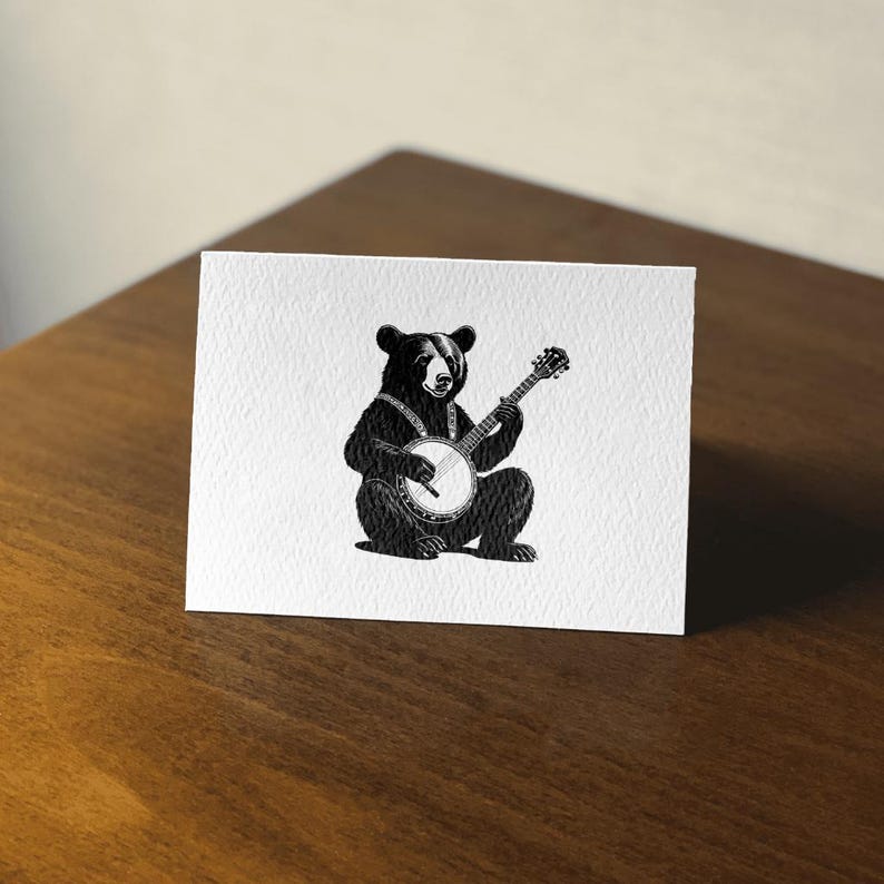 Black Bear Playing Banjo Svg Png Jpg Pdf, SVG Files for Laser Cutting ...