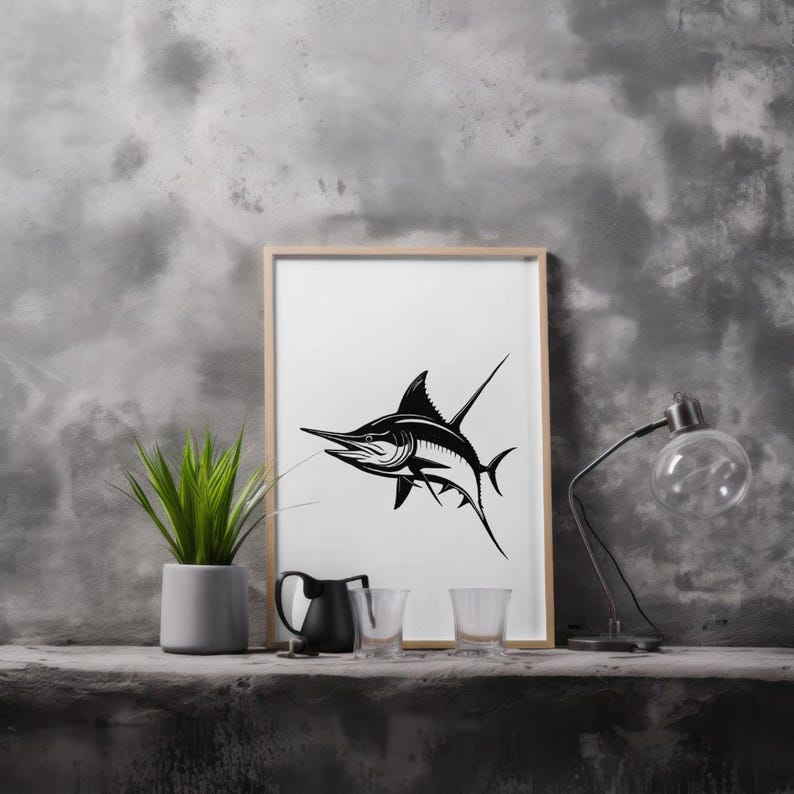 Blue Marlin Design, Blue Marlin Png, Blue Marlin Png Design, Blue ...