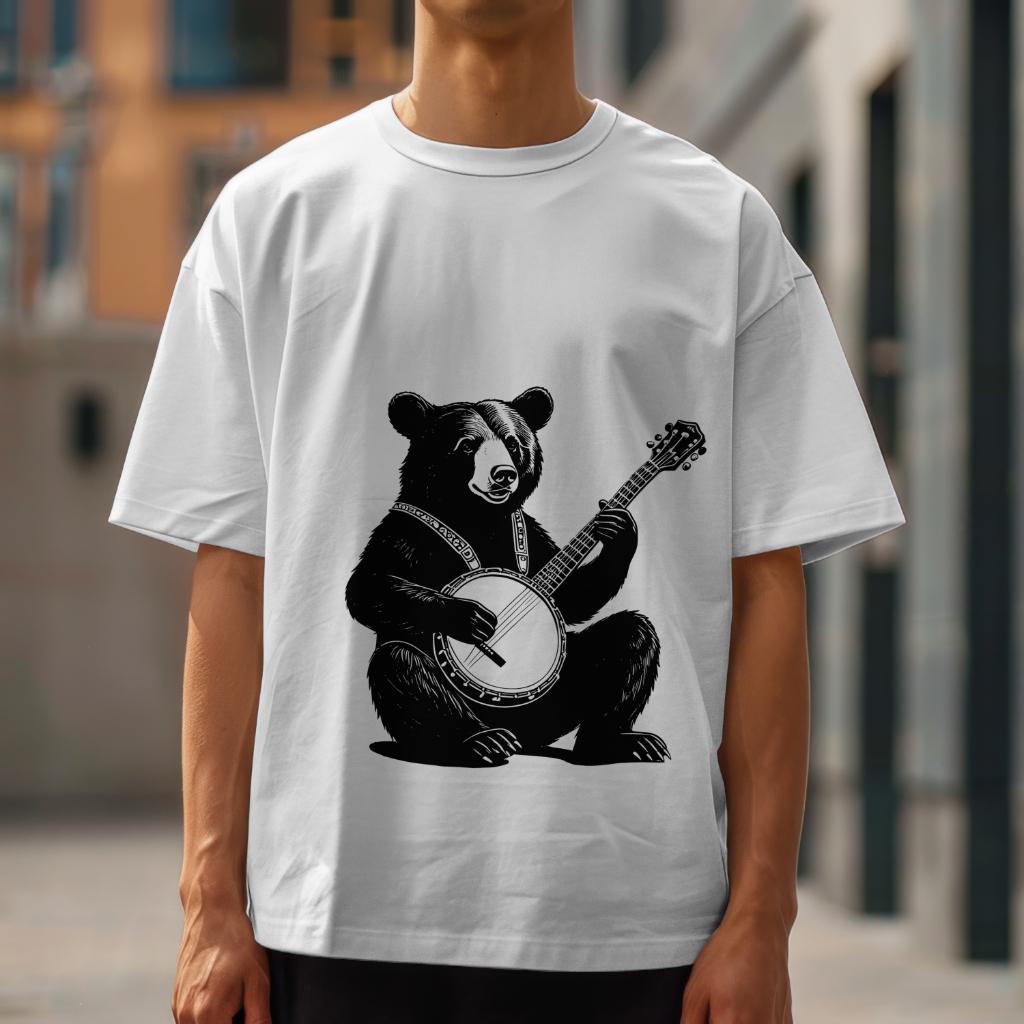 Black Bear Playing Banjo Svg Png Jpg Pdf, SVG Files for Laser Cutting ...