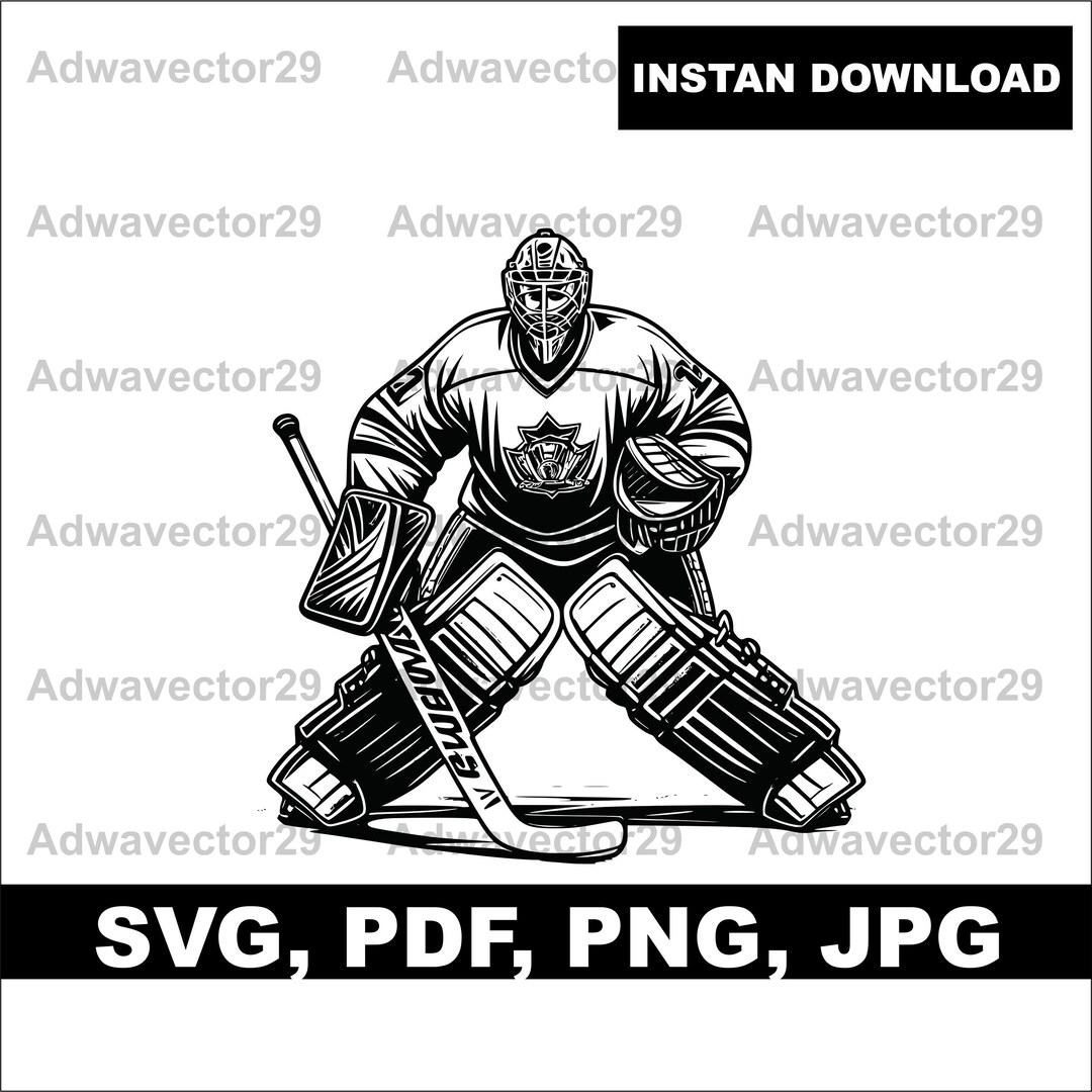 Hockey Goalie Svg & PNG Files, Svg Png Jpg Pdf, Transparent Graphic ...