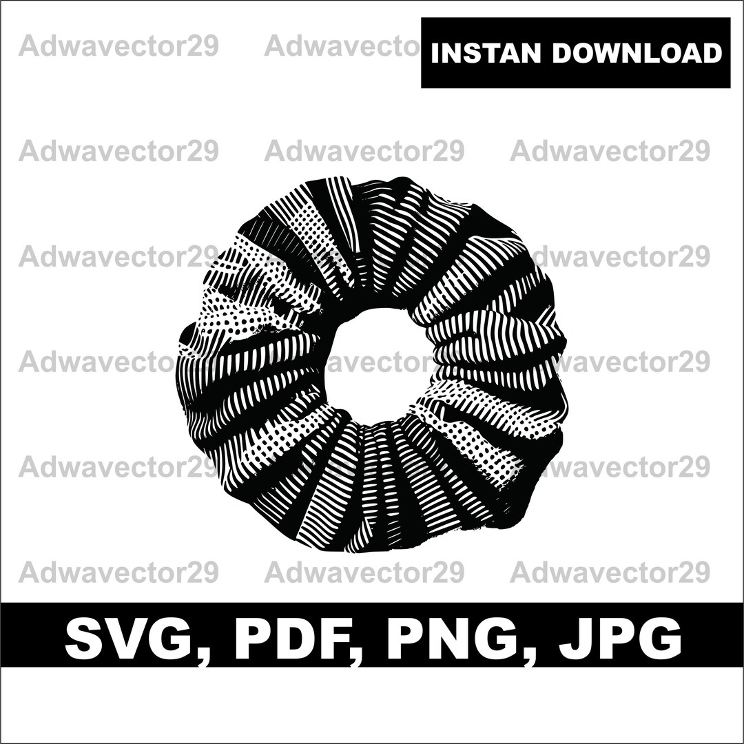 Scrunchie Svg Png Jpg Pdf, Layered Hair Tie Cut File, Cute Clip Art ...