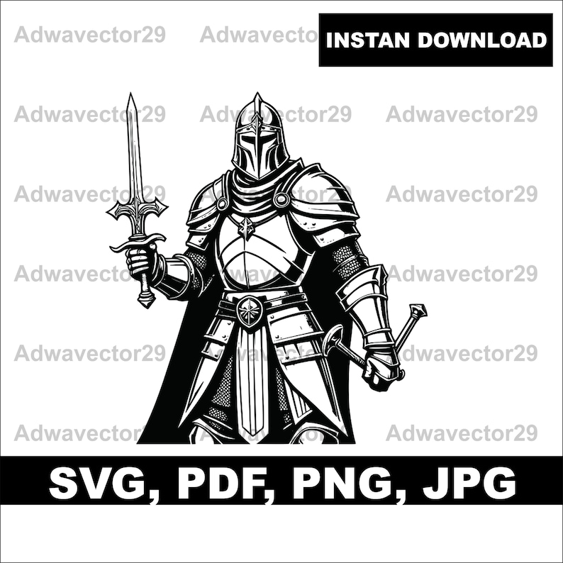 Medievil Templar Knight Svg & PNG Files, Knights SVG Sublimation Design ...