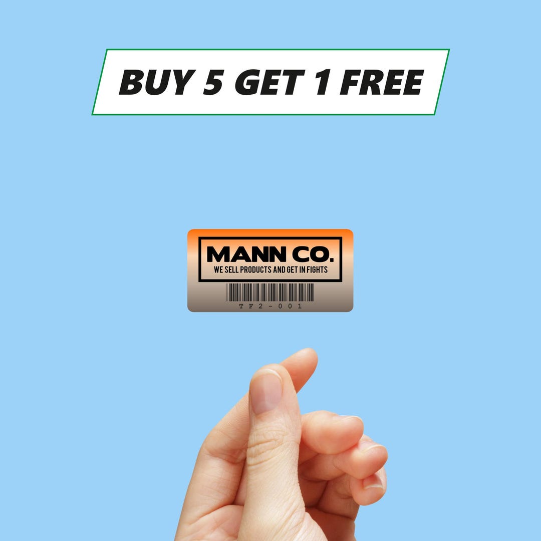 Mann Co Asset Tag Vinyl Sticker / Label / Aufkleber / Badge / Logo 2 X ...