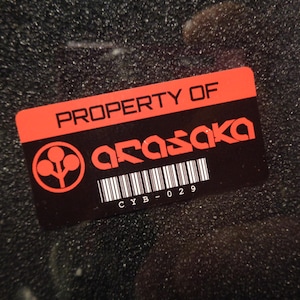 Arasaka Corporation Asset Tag Vinyl Sticker / Label / Aufkleber / Badge ...