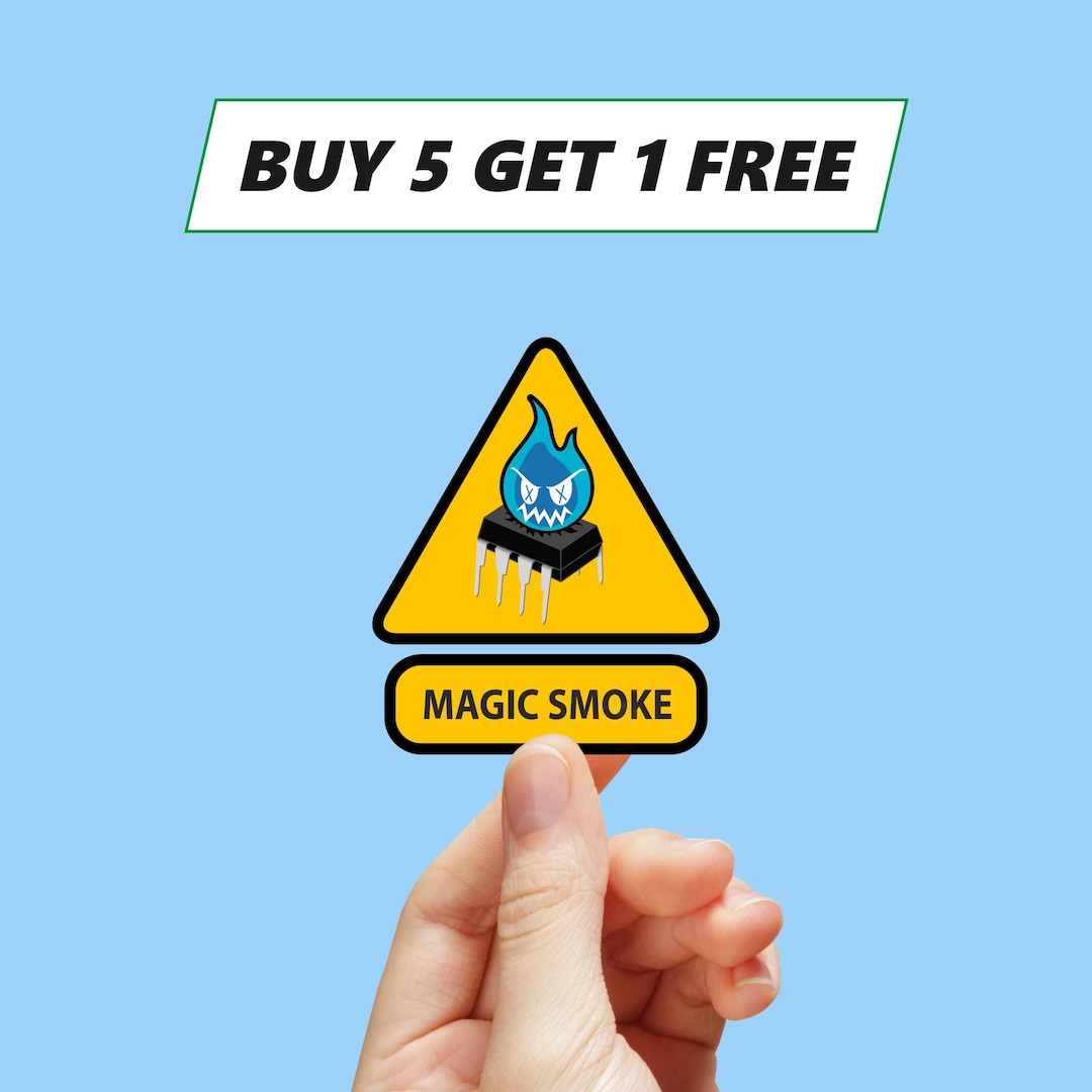 Magic Smoke Warning Vinyl Sticker – Parody Laptop Decal [1106] - Etsy