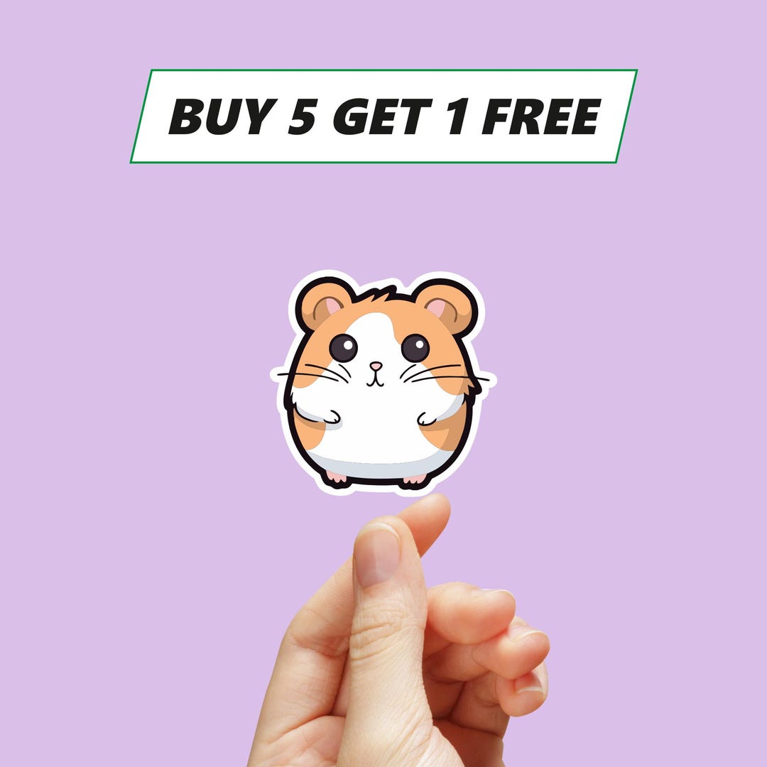 Cute Chibi Hamster Decal Sticker Label Vinyl [1009] - Etsy