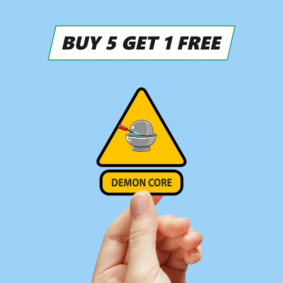 Demon Core Warning Sign Sticker - Parody Warning Sticker Label Vinyl ...