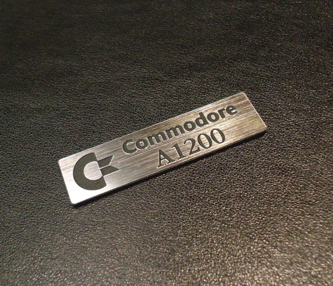 Commodore Amiga 1200 Label / Logo / Sticker / Badge Brushed Aluminum 49 ...