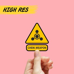Chemical Weapon Warning Sign Sticker - Parody Warning Sticker Label ...