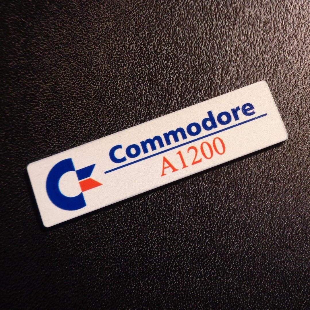 Commodore Amiga 1200 Color Logo / Sticker / Badge Brushed Aluminum 49 X ...