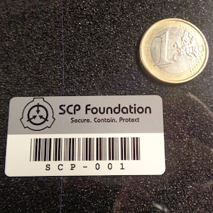 SCP Foundation Asset Tag Vinyl Sticker / Label / Aufkleber / Badge ...