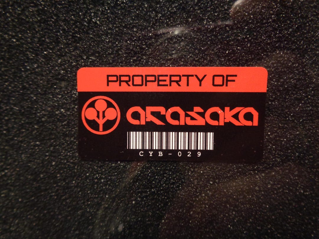 Arasaka Corporation Asset Tag Vinyl Sticker / Label / Aufkleber / Badge ...