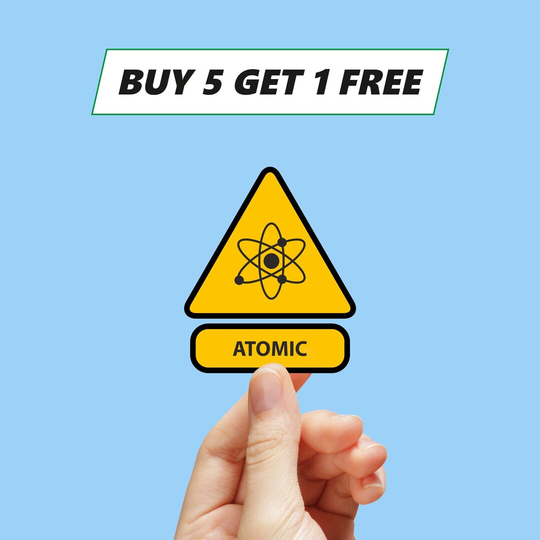 Atomic Warning Sign Vinyl Sticker – Parody Label [1103] - Etsy