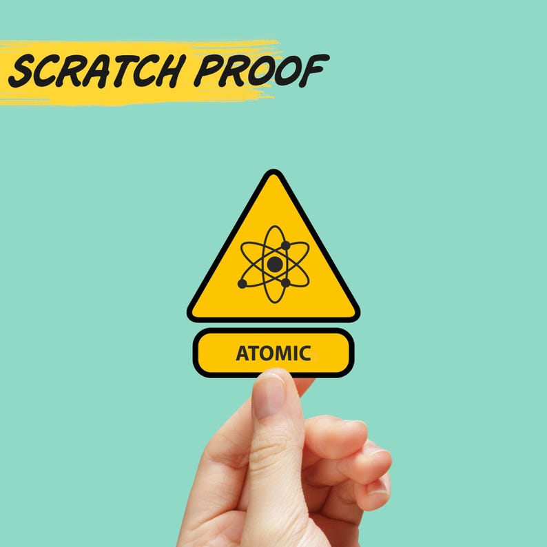 Atomic Warning Sign Vinyl Sticker – Parody Label [1103] - Etsy