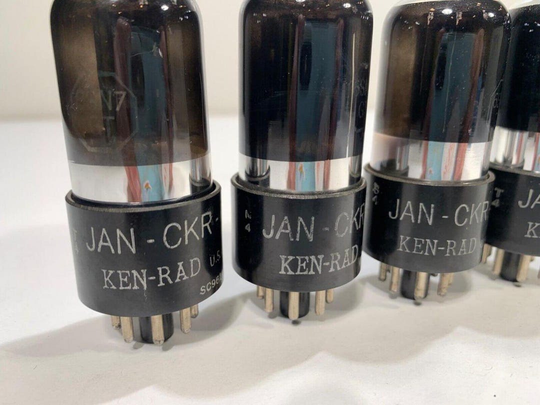 Vintage Quad of 4 Ken-rad 1940s JAN-CKR-6SN7GT VT-231 Black Glass Amp ...
