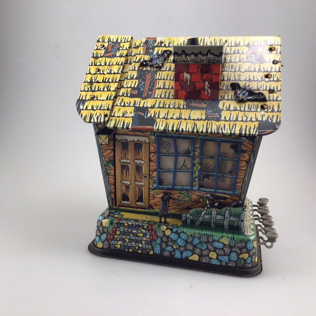 Vintage Tin Toy Halloween Haunted House Marx Hootin Hollow - Etsy