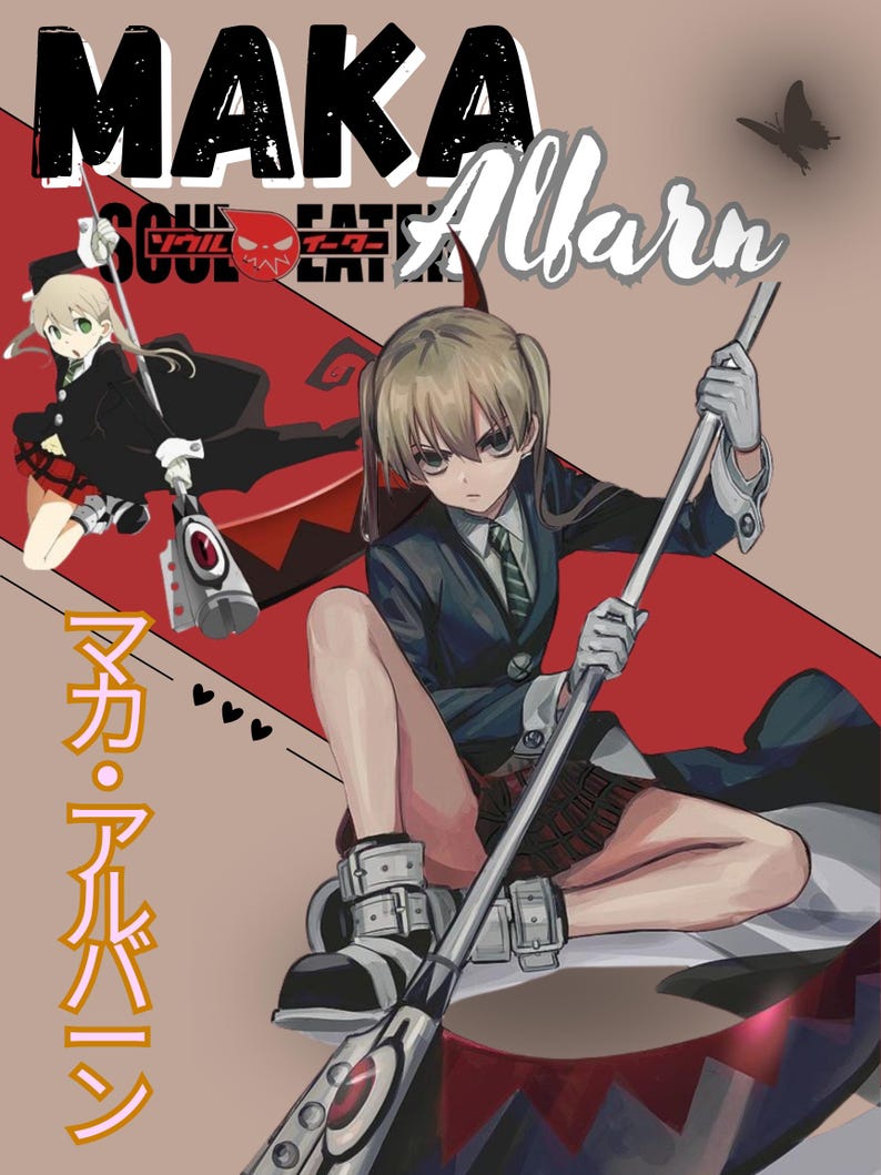 Maka Albarn From Soul Eater, Poster, Wall Decor, Digital Poster, Anime ...