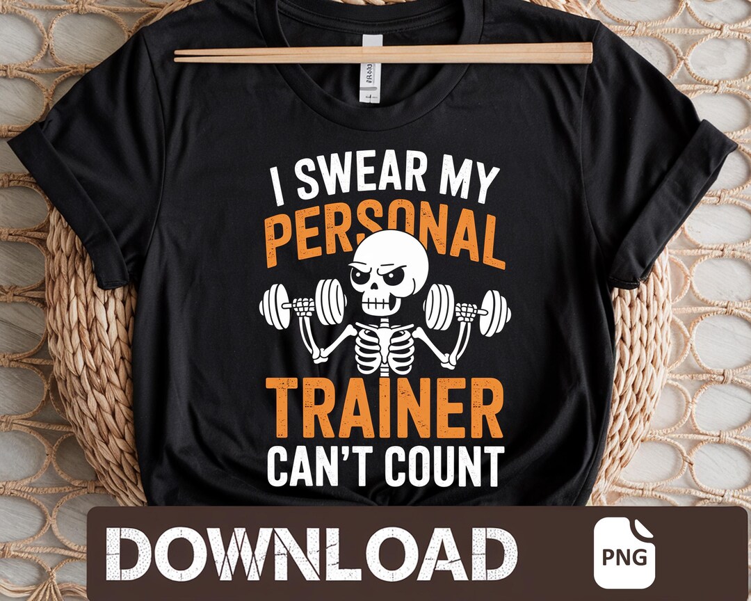 Funny Gym Skeleton PNG: Personal Trainer Clipart (digital Download ...