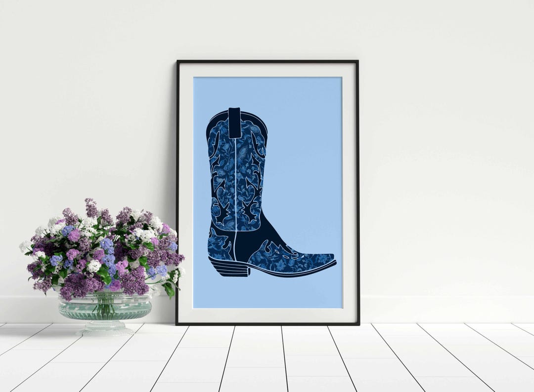 Cowboy Boot Print | Western Boots | Minimalist | Digital Print | Wall ...