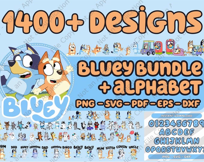 1400+ Mega Bluey Bundle, Bluey Cut Files for Cricut, Bluey Clipart ...