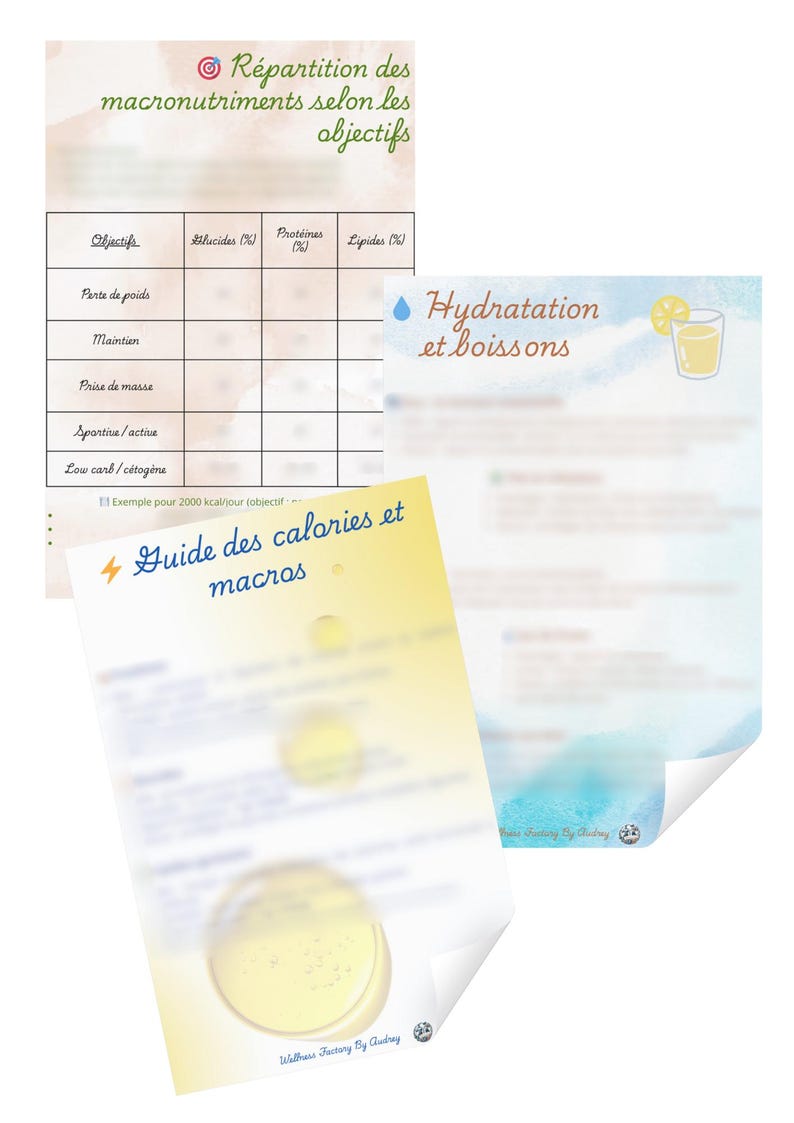 Fiches Nutrition PDF – Pack 14 Fiches Hydratation & Alimentation Saine ...