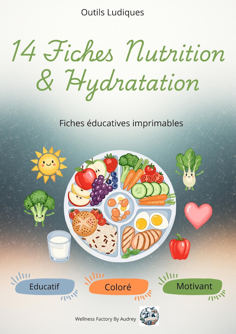 Fiches Nutrition PDF – Pack 14 Fiches Hydratation & Alimentation Saine ...