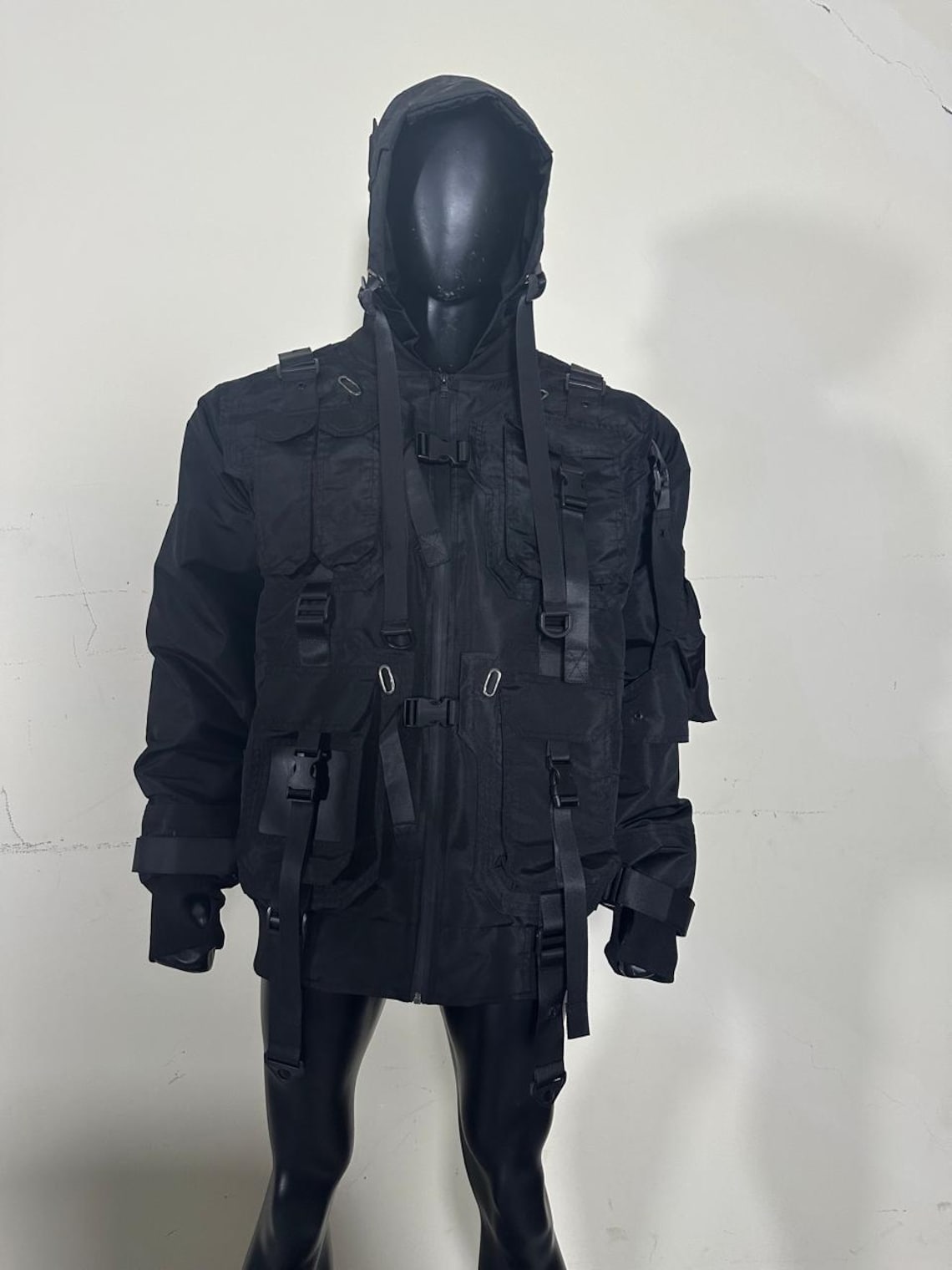Men's Black Tactical Techwear Jacket • Heavy Duty Utility Coat - Etsy