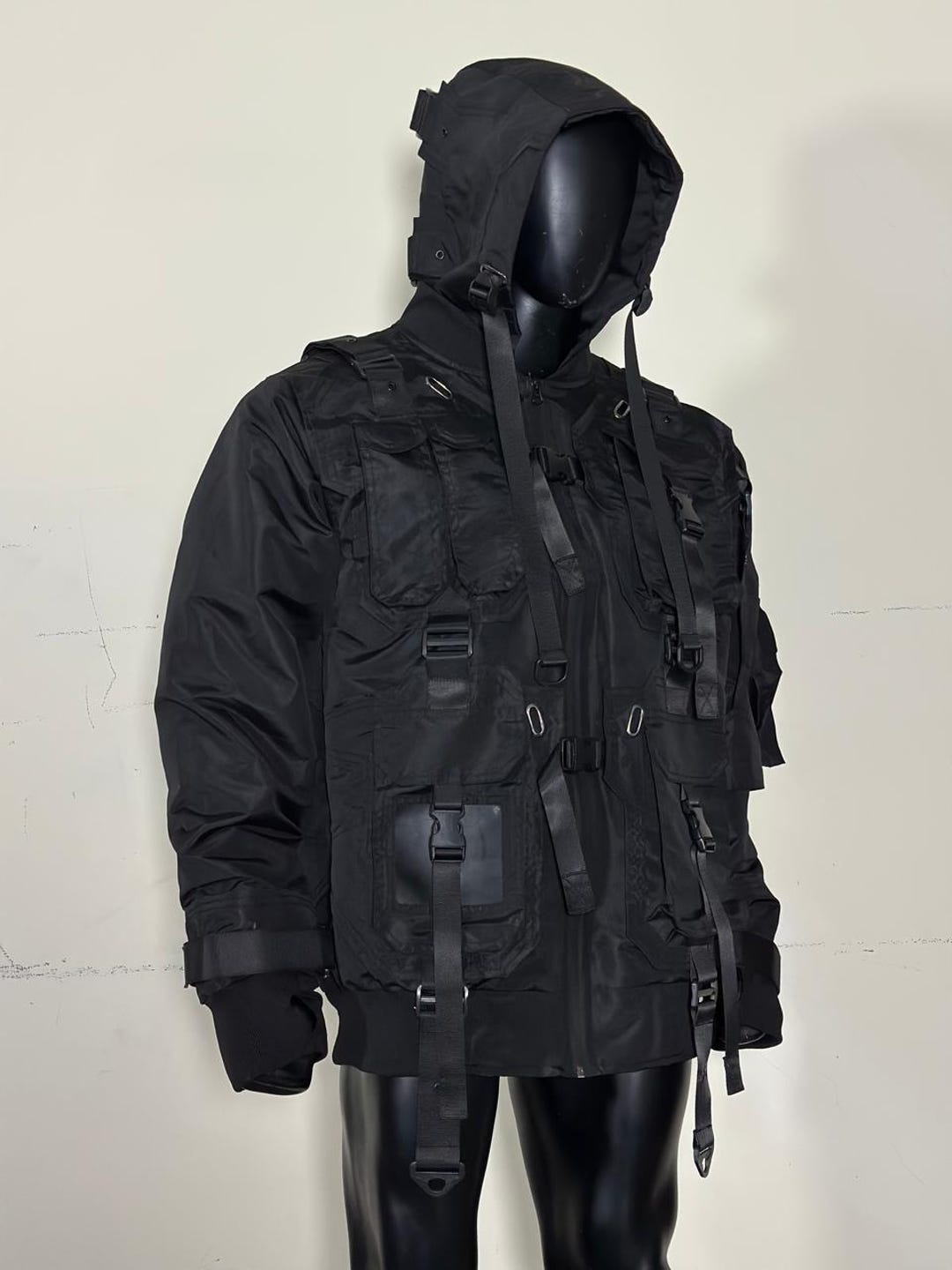 Men's Black Tactical Techwear Jacket • Heavy Duty Utility Coat - Etsy