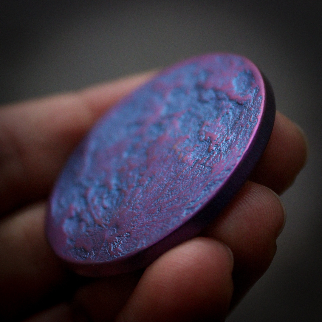 Blue and Purple Supermoon Coin - Large 1.5" Anodized Niobium - Etsy