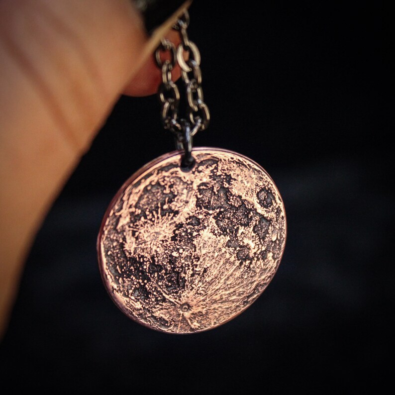 Blood Moon Copper Necklace 1 Pendant on 30 Chain | Etsy