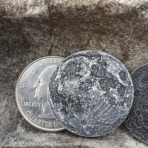 Silver Full Moon Coin - 1 in / 26 Mm - Etsy