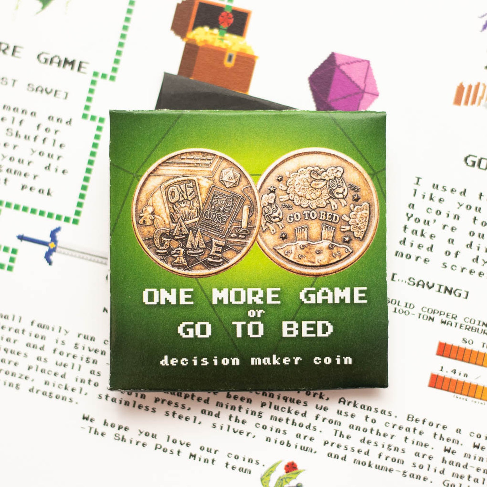 One More Game / Go to Bed Decision Maker Coin - Etsy