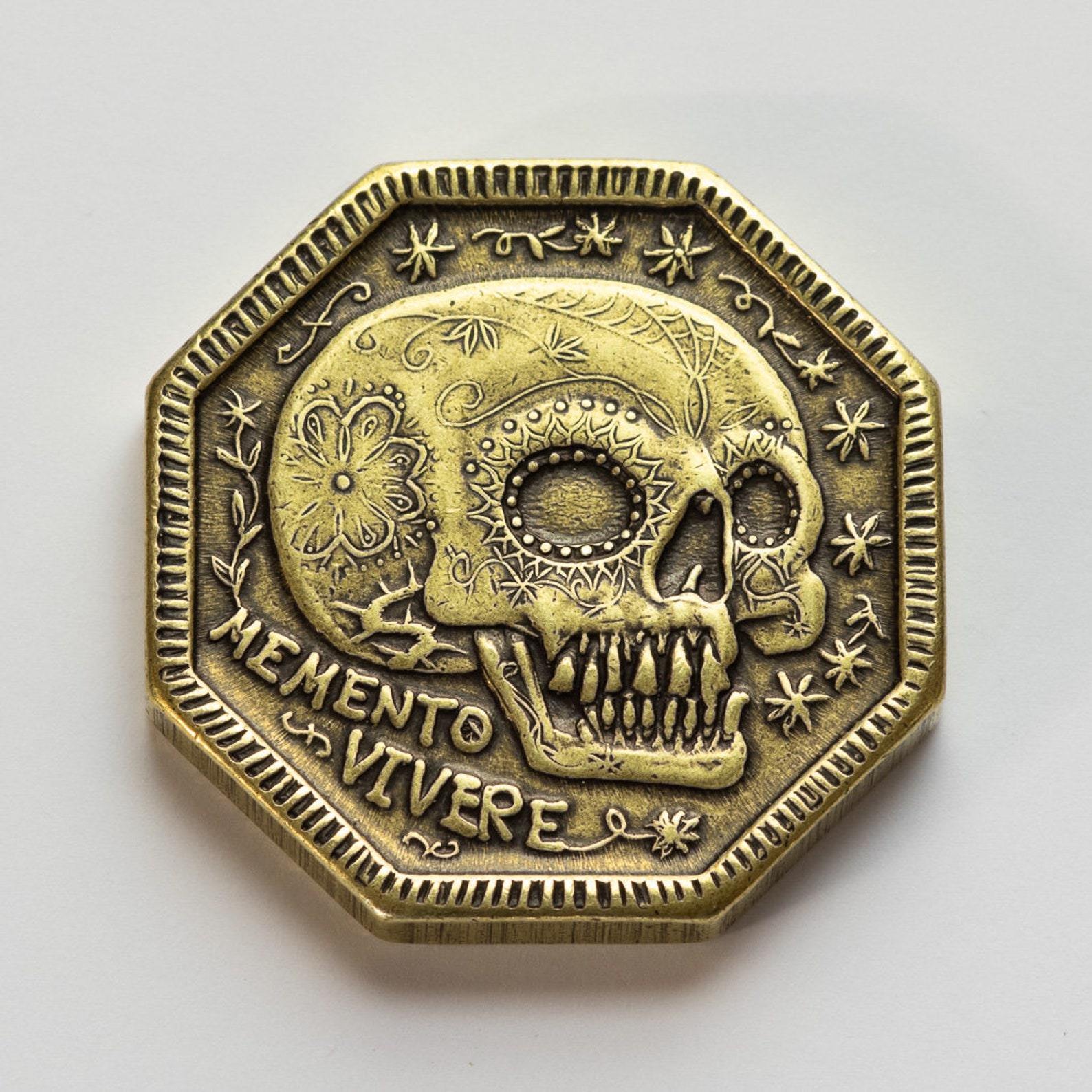 Memento Mori Brass Coin Memento Vivere Reminder Stoic Gift - Etsy