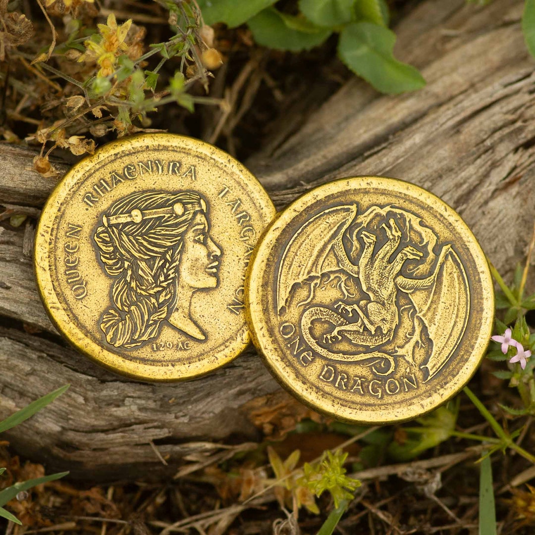 Rhaenyra Targaryen Golden Dragon Coin, ASOIAF Officially Licensed, Fire ...