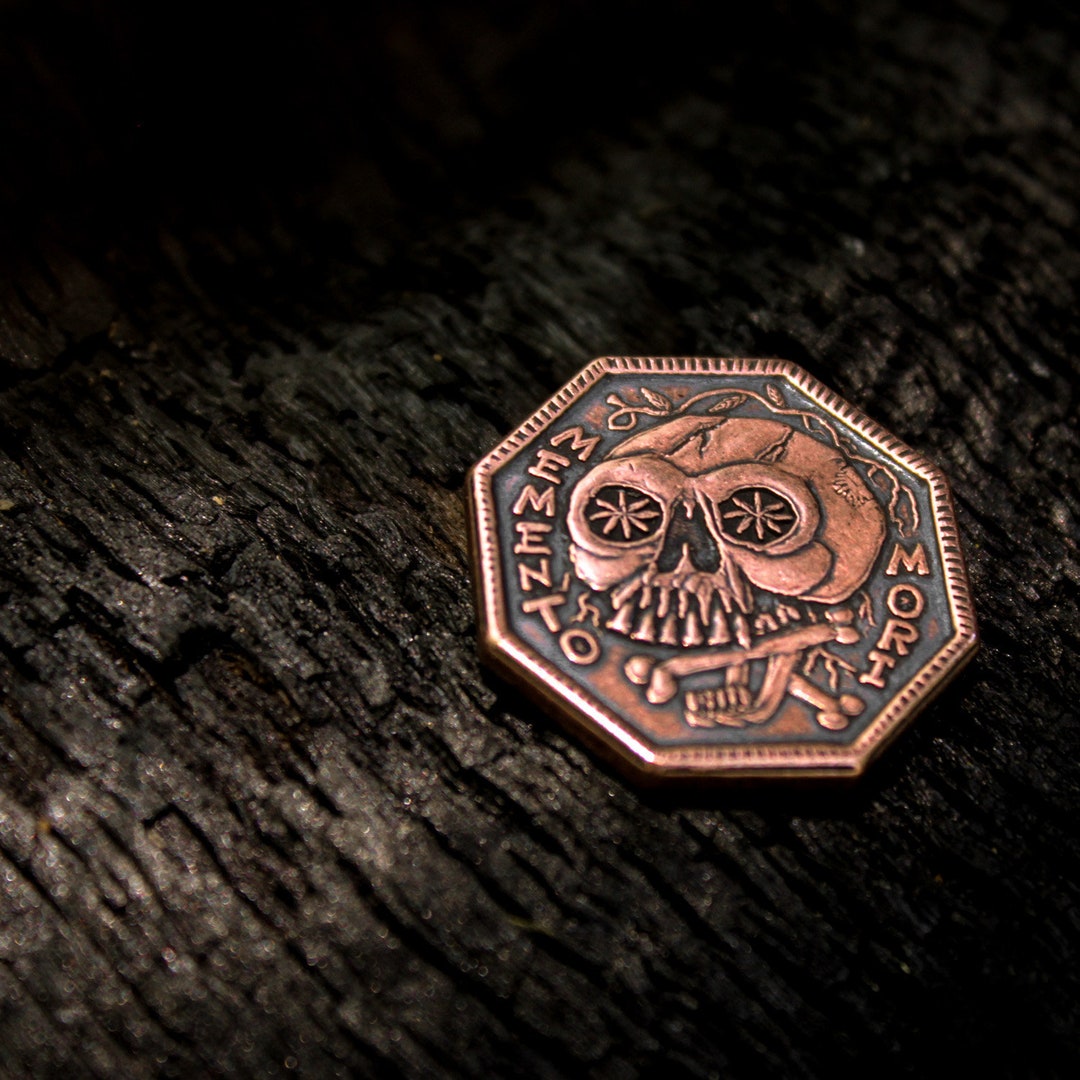 Memento Mori /memento Vivere Copper Coin - Reminder Stoic Gift - Etsy