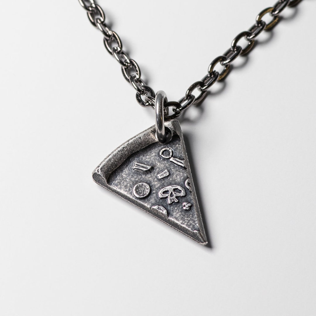 Silver Supreme Pizza Slice Necklace or Keychain - Etsy