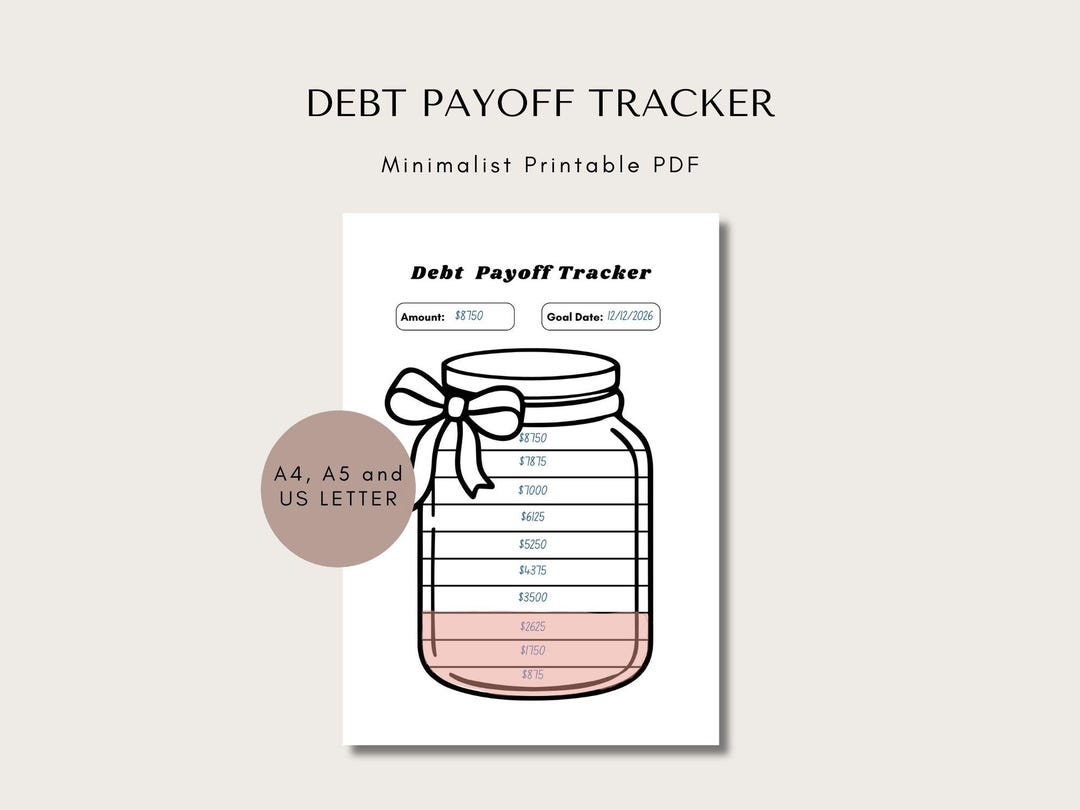 Printable Debt Payoff Tracker Jar & Visual Debt Snowball Method PDF ...