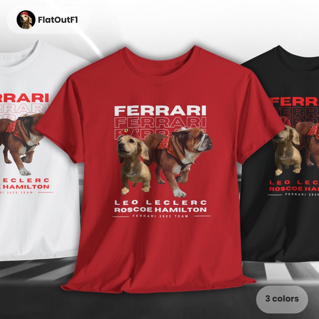 Ferrari Dogs Cute T-shirt Leo Leclerc Roscoe Charles Leclerc Lewis ...