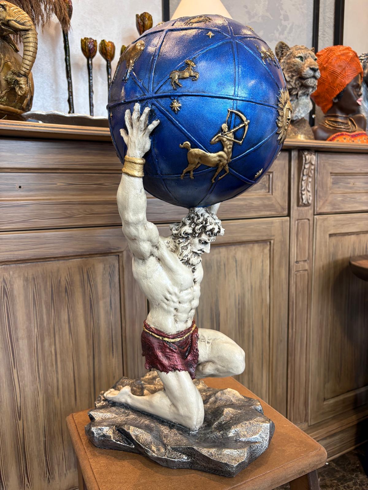 Atlas Statue Sculpture, Greek Mythology Decor,home Office Desk Art, - Etsy