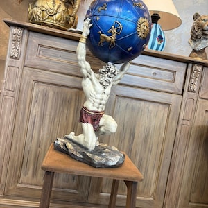 Atlas Statue Sculpture, Greek Mythology Decor,home Office Desk Art, - Etsy