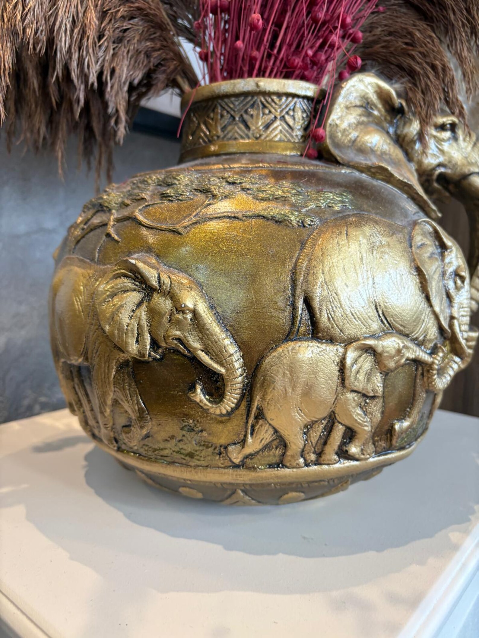 Handmade Elephant Vase, Safari Home Decor, Unique Tabletop Statue,home ...