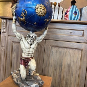 Atlas Statue Sculpture, Greek Mythology Decor,home Office Desk Art, - Etsy
