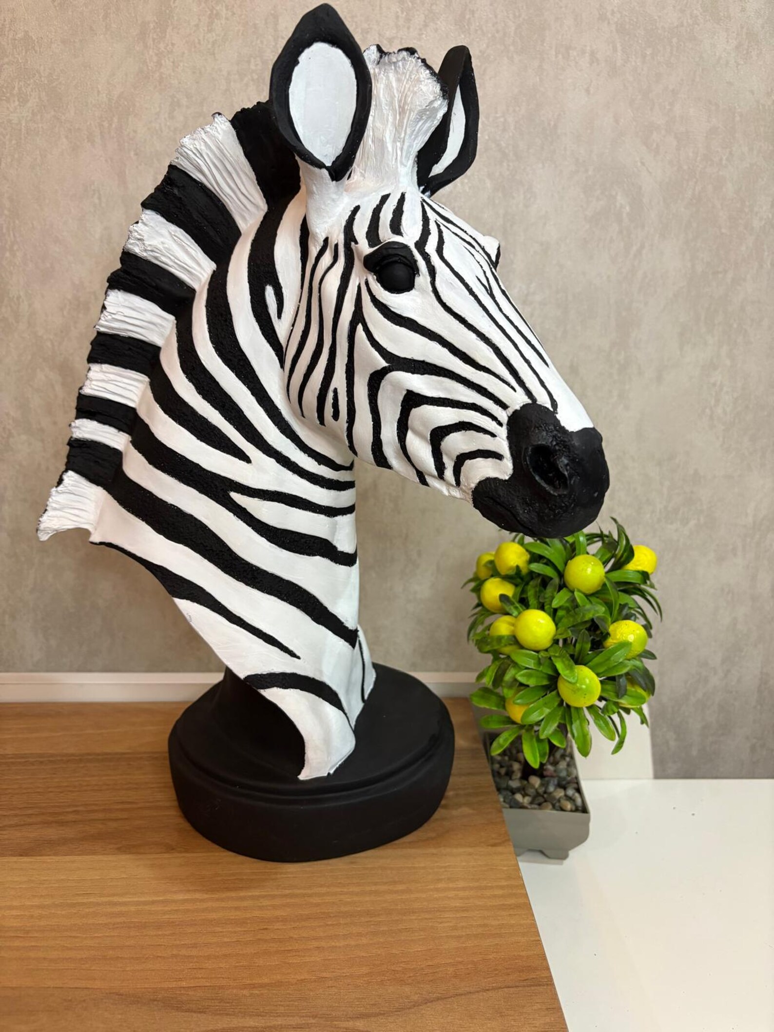 Large Zebra Head Statue, Polyester Sculpture, Home Decor - Etsy