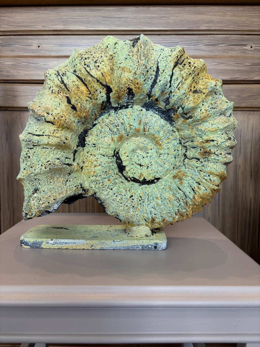 Large Sea Shell Sculpture, 11 Inches,home Decor, Vintage Ammonite ...