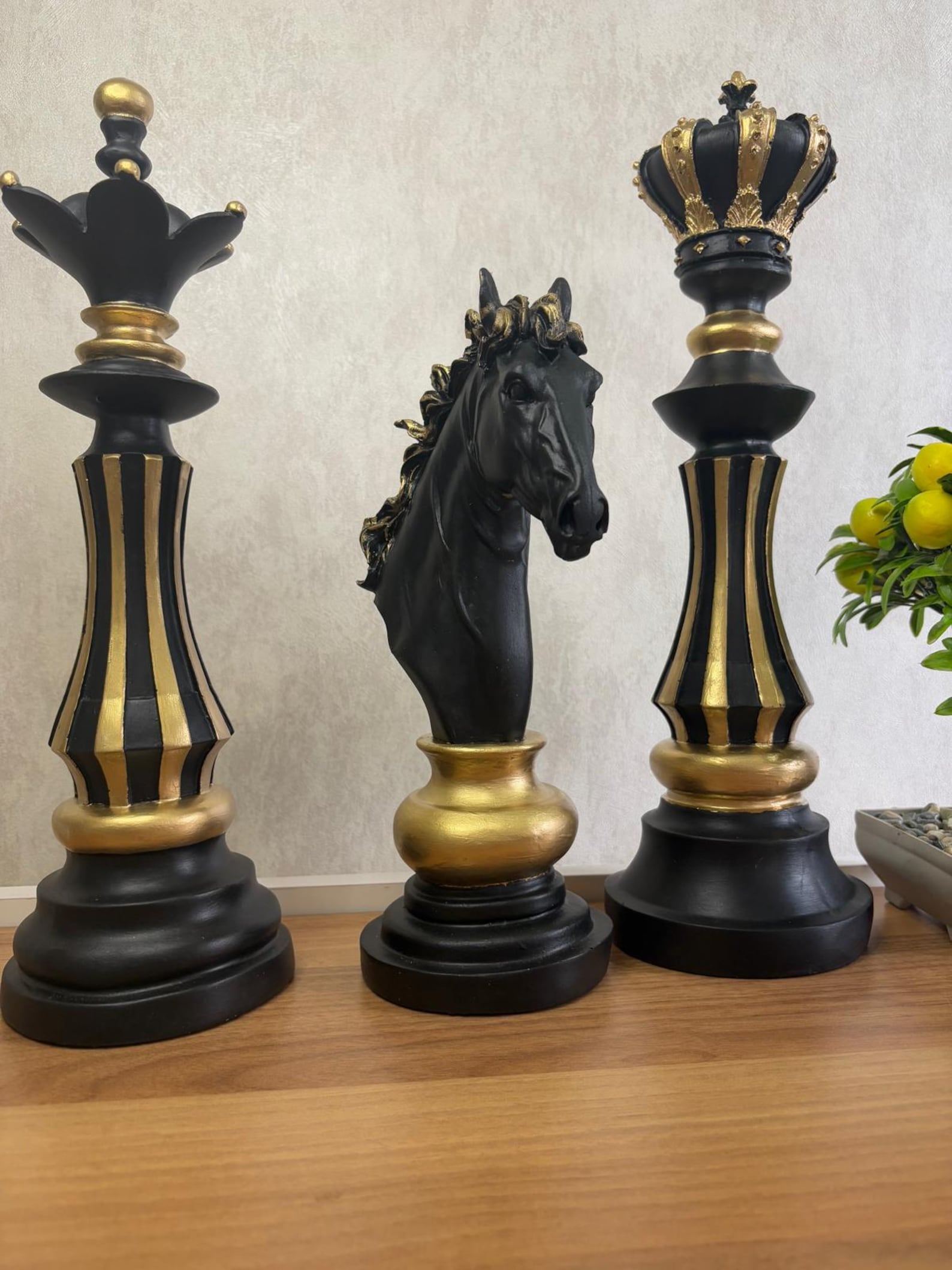 Large Chess Piece Sculpture: Handmade Acrylic Painted Decor (15.7 ...