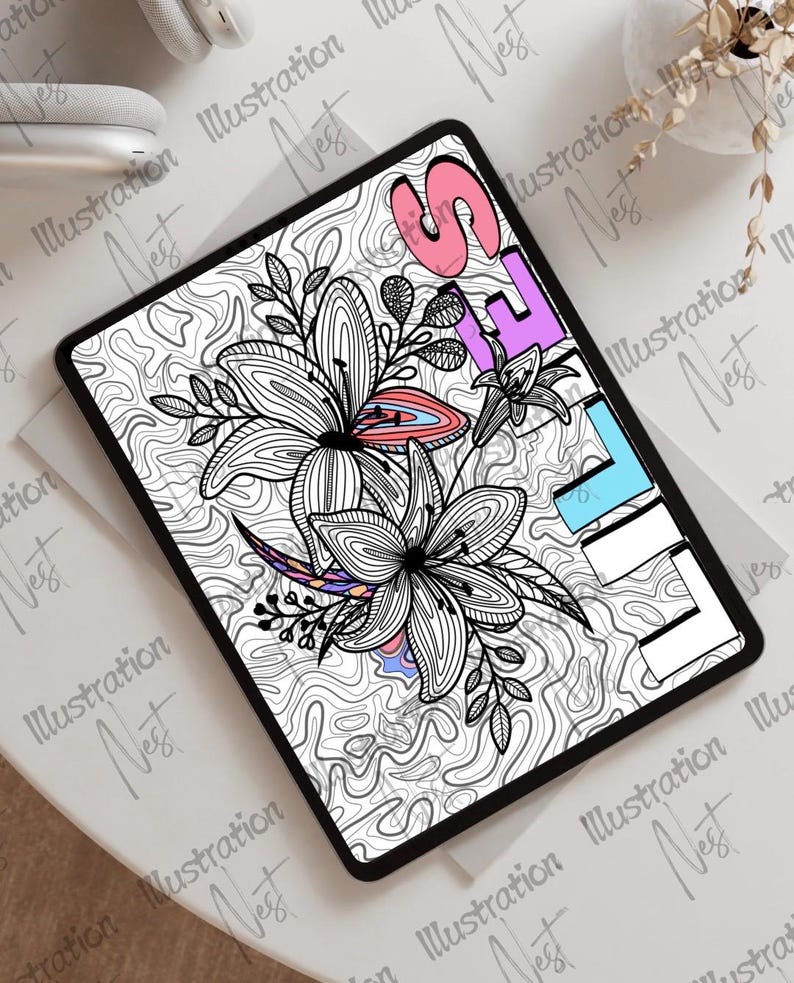 Lilies Coloring Page | Digital Download | Printable Floral Art for ...