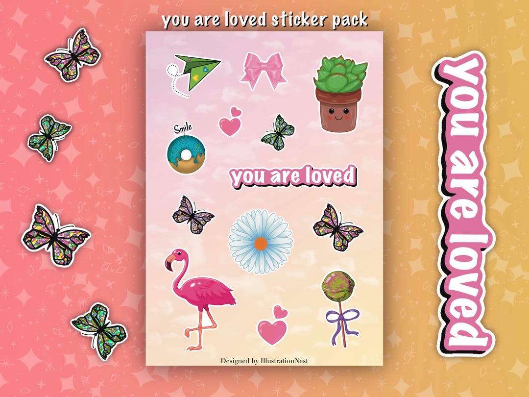 You Are Loved – Printable Sticker Sheet | Pastel Digital Stickers for ...