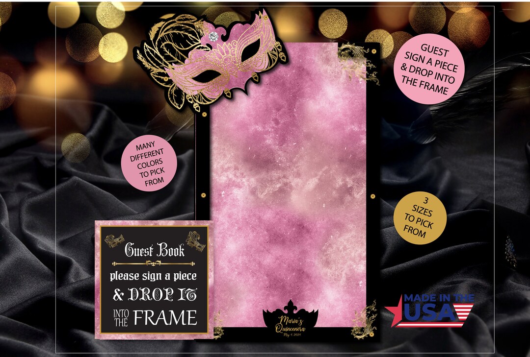 Masquerade Guest Book/birthday/quinceañera/mask/alternative ...
